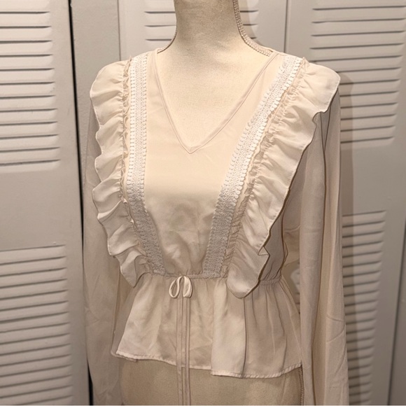 Papaya | Tops | Papaya Cream Ruffle Blouse Size S | Poshmark